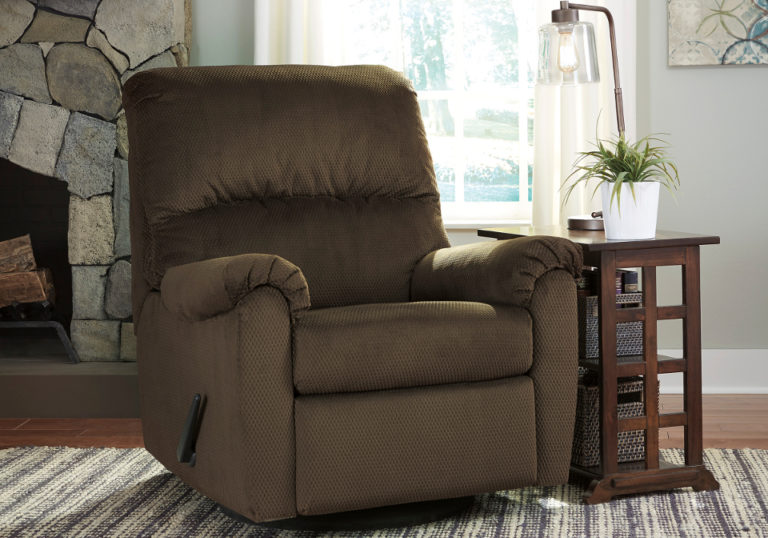 Bronwyn Chocolate Swivel Glider Recliner | Local Overstock Warehouse ...